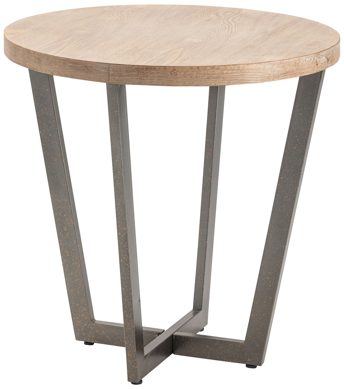 Trenton 23 3/4" Wide Black Iron and Wood Round End Table - #064P1 ...