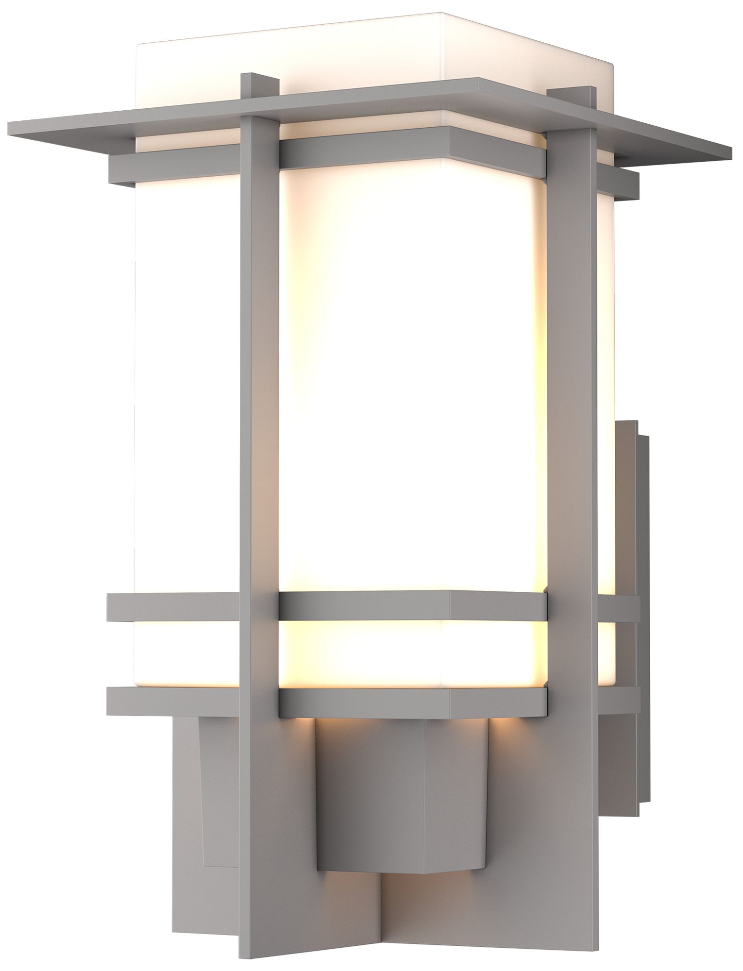 Tourou Uplight Large Outdoor Sconce - Steel Finish - Opal Glass ...