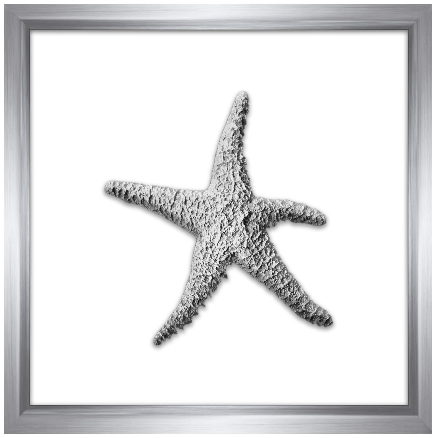 Silver Leafed Starfish 16" Square Framed Wall Art - #12N58 | Lamps Plus