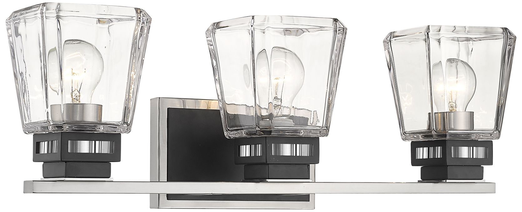 Jackson 23 1/2" Wide Matte Black and Brushed Nickel 3-Light Bath Light ...