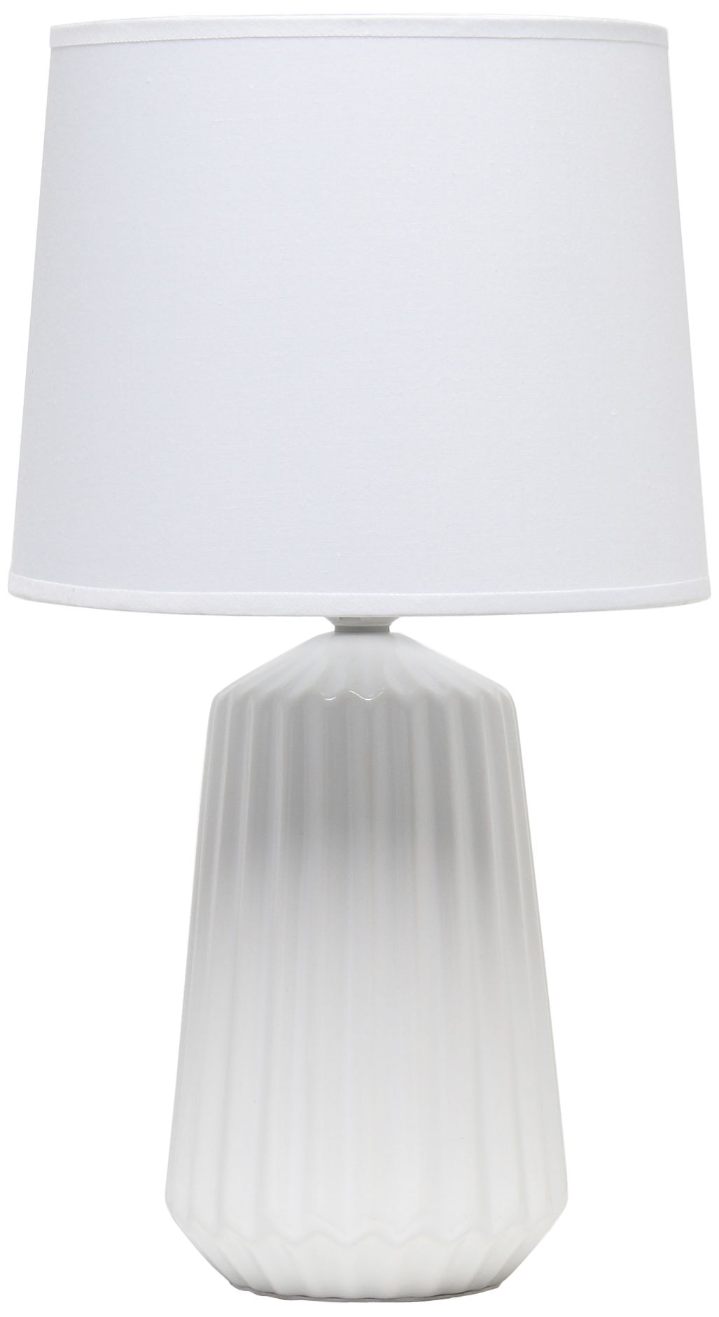 Simple Designs 17 1/2" High White Ceramic Pleated Accent Table Lamp ...