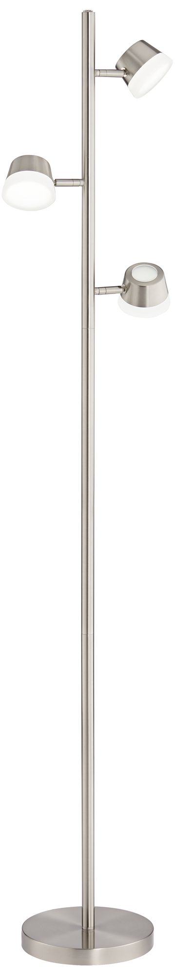 Merlin Satin Nickel Trac Tree 3-Light LED Floor Lamp - #18P50 | Lamps Plus