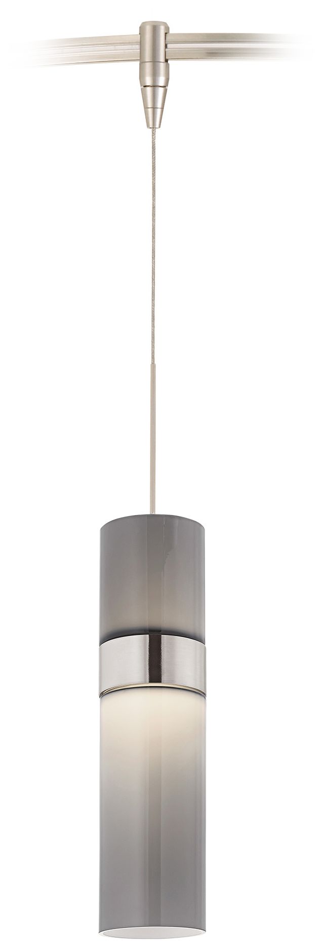 Manette 3 1/2"W Nickel Smoke Glass Monorail LED Mini Pendant - #1G678 ...