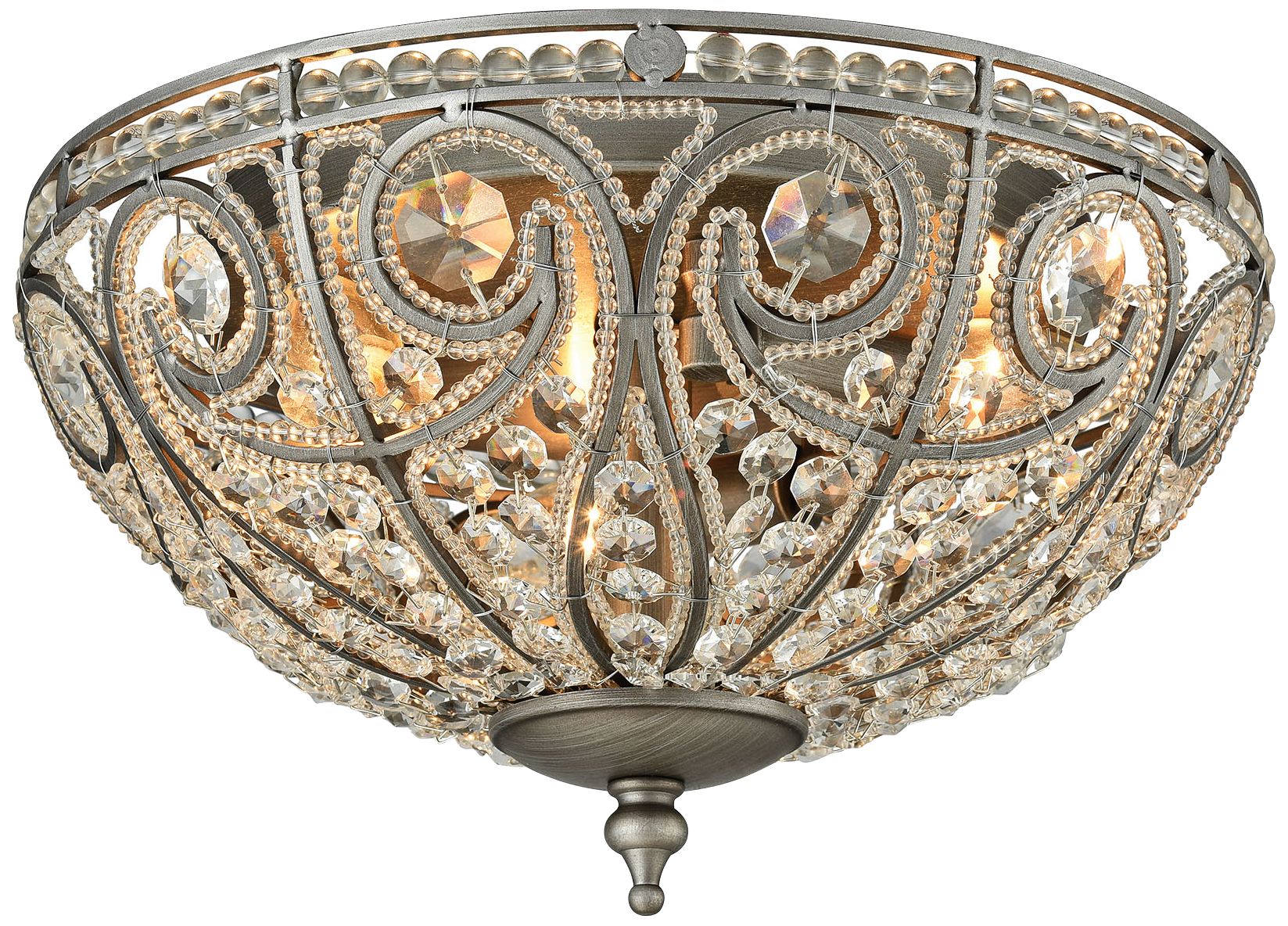 Elizabethan 13" Wide Weathered Zinc 3-Light Ceiling Light - #1R976 ...