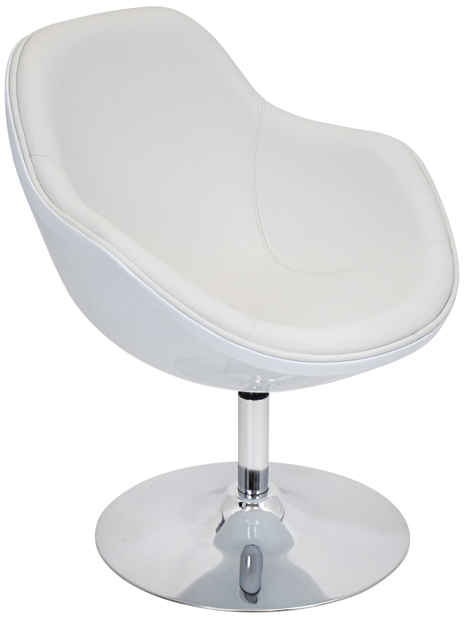 Saddlebrook Shell White Faux Leather Modern Accent Chair - #1T732 ...