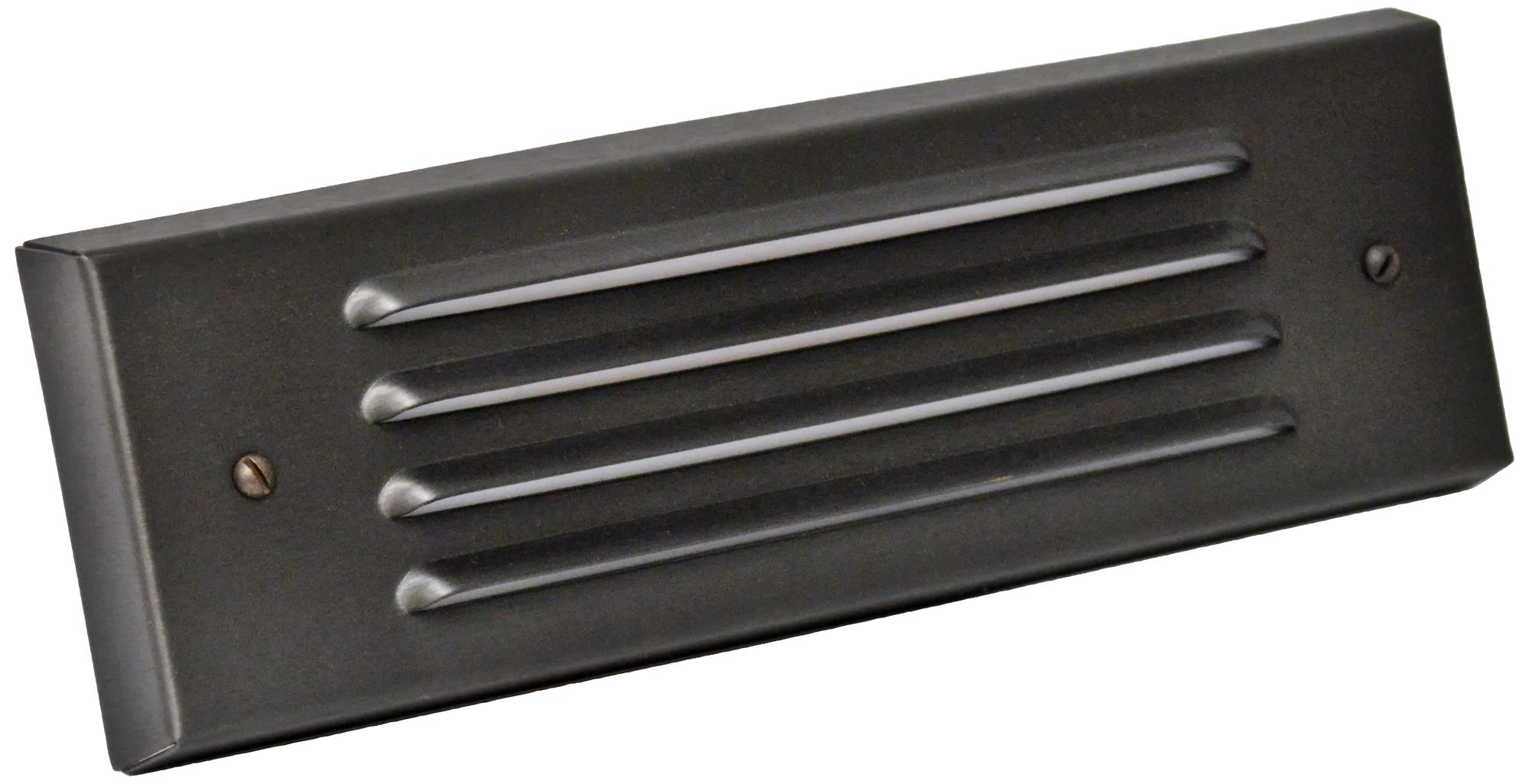 Black 8 3/4" Wide 4-Louver LED Step Light - #23F35 | Lamps Plus