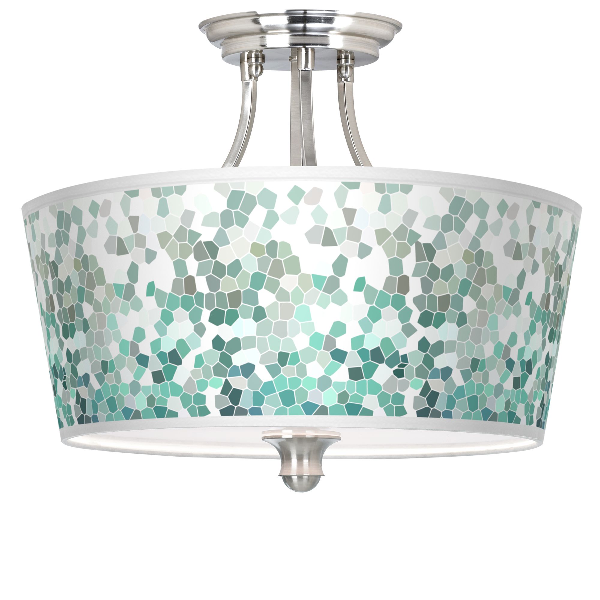 Aqua Mosaic Tapered Drum Giclee Ceiling Light - #24Y77 | Lamps Plus