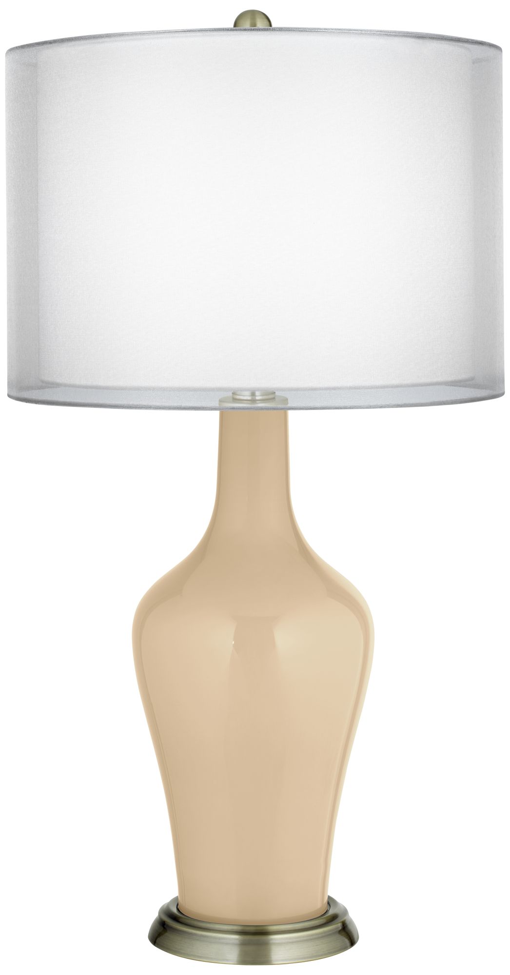 Colonial Tan Double Sheer Silver Shade Anya Table Lamp - #25T24 | Lamps ...