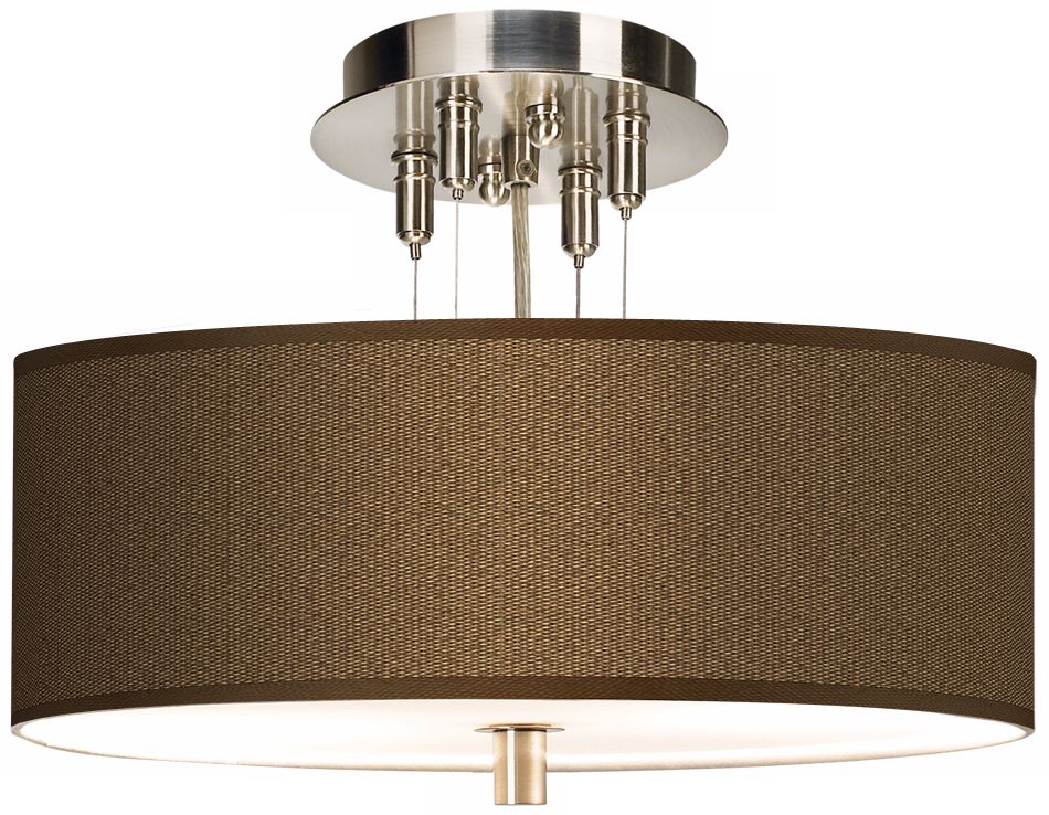 Woven Wicker Giclee 14" Wide Ceiling Light - #26E83 | Lamps Plus