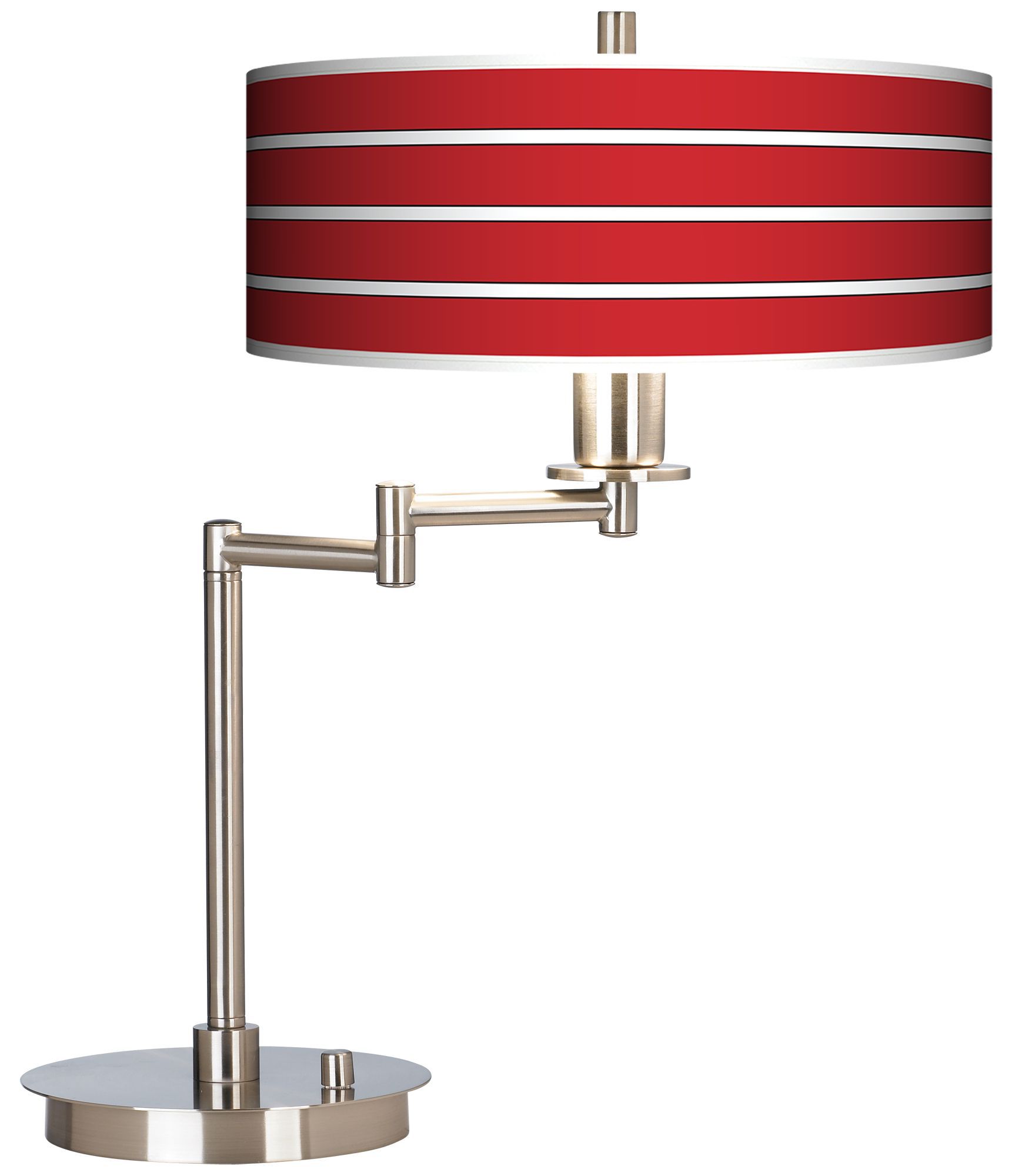 Bold Red Stripe Giclee Shade LED Swing Arm Desk Lamp - #26H69 | Lamps Plus