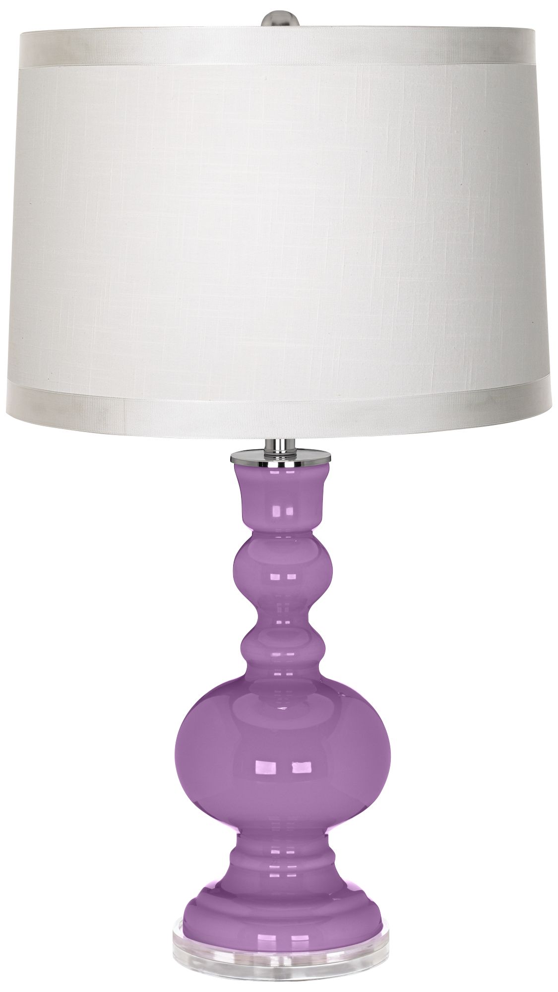 African Violet White Drum Shade Shade Apothecary Lamp - #29H59 | Lamps Plus