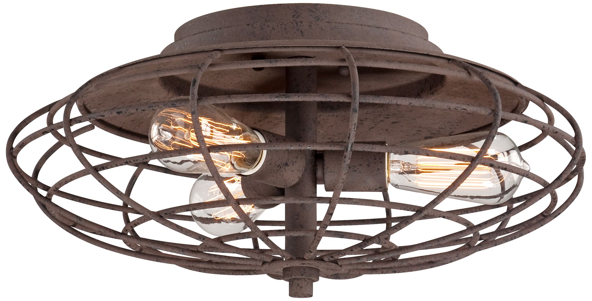 Industrial Cage Dark Rust 18 1/2"W LED Ceiling Light Fixture - #35F25 ...