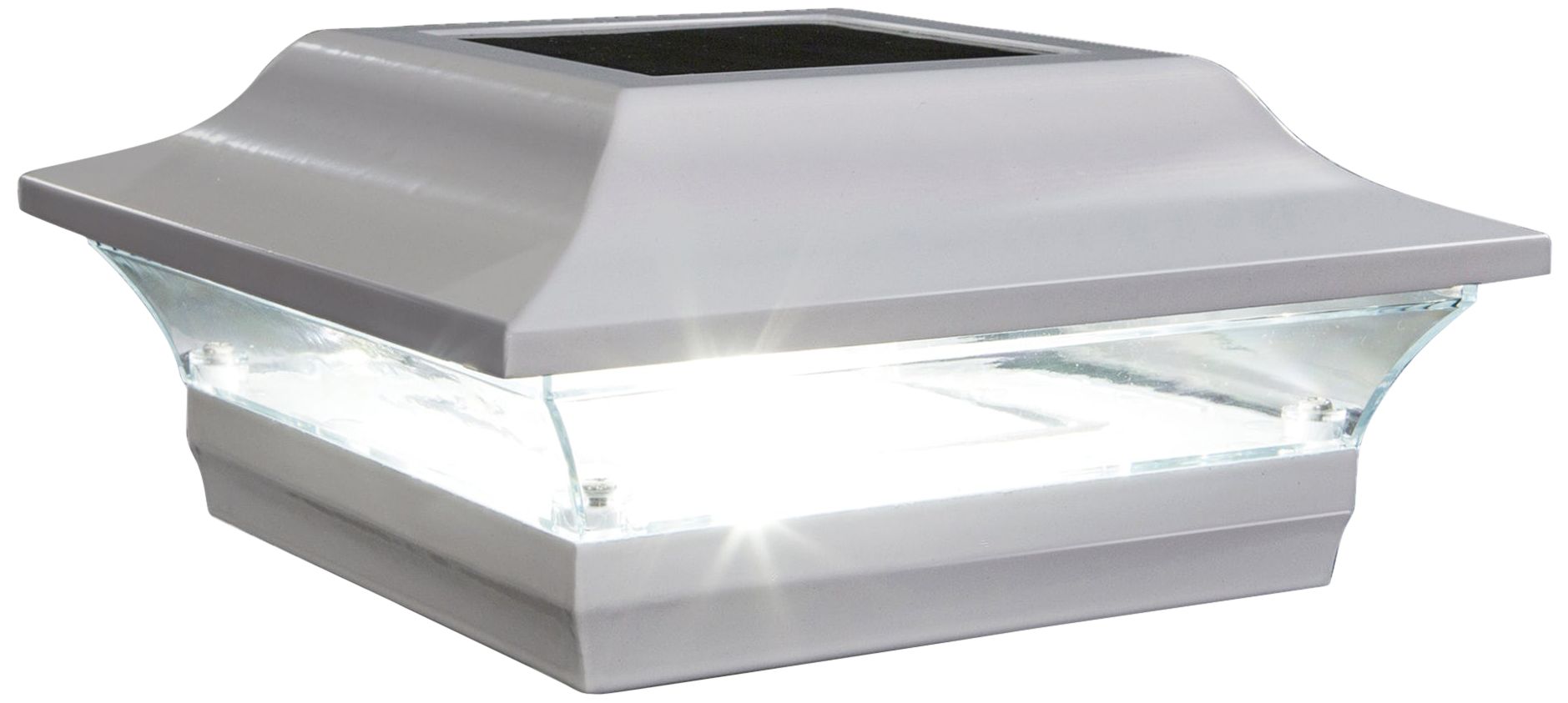 Imperial 3 1/4" High White Outdoor Solar LED Post Cap - #39P42 | Lamps Plus