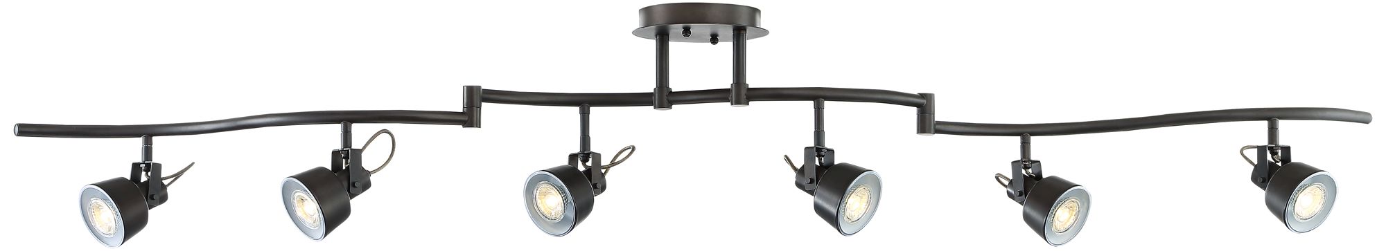 Pro Track 6-Light Bronze LED Track Fixture - #40G08 | Lamps Plus