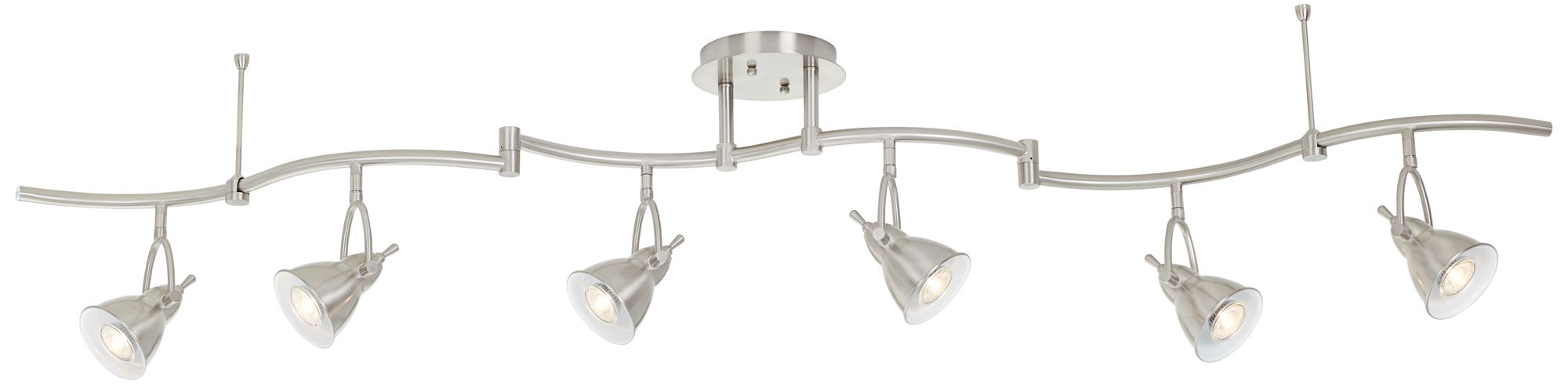 Swell 6-Light Brushed Nickel Bell LED Track Fixture - #40G50 | Lamps Plus