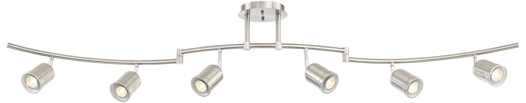 Pro Track Rhodes 6-Light Brushed Nickel Track Fixture - #40G69 | Lamps Plus