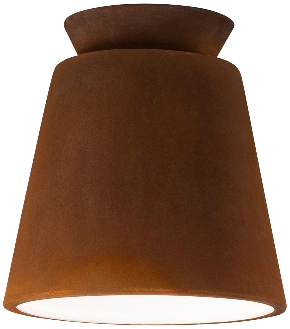 Radiance Trapezoid 7 1/2" Wide Real Rust LED Ceramic Ceiling Light ...