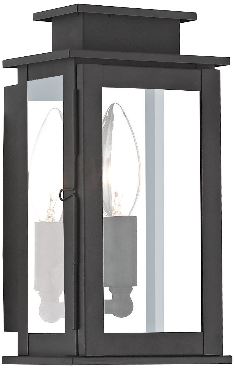 Princeton 9" High Black Outdoor Wall Light - #42K31 | Lamps Plus
