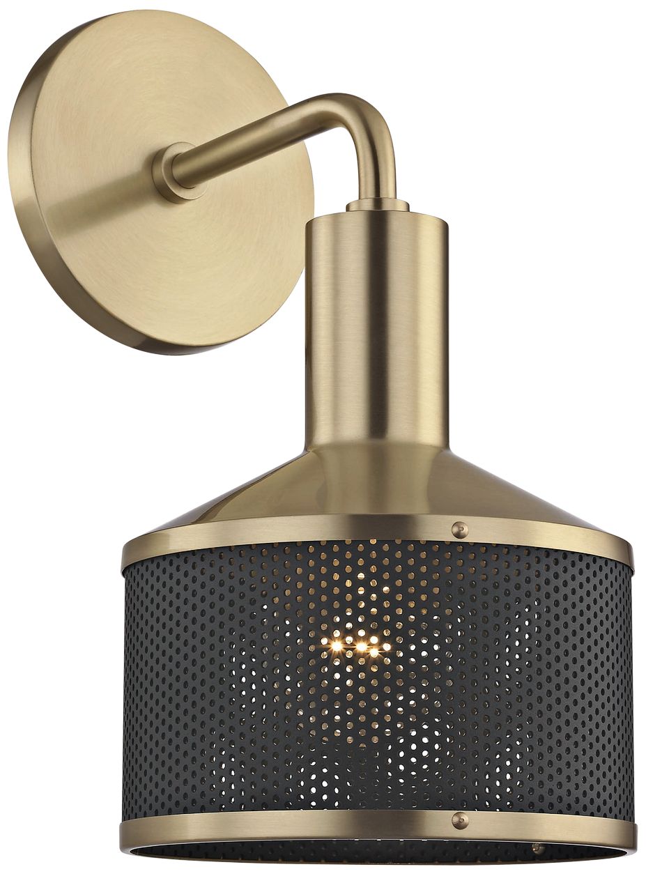 Mitzi Yoko 11 1/2" High Aged Brass Wall Sconce - #46J80 | Lamps Plus