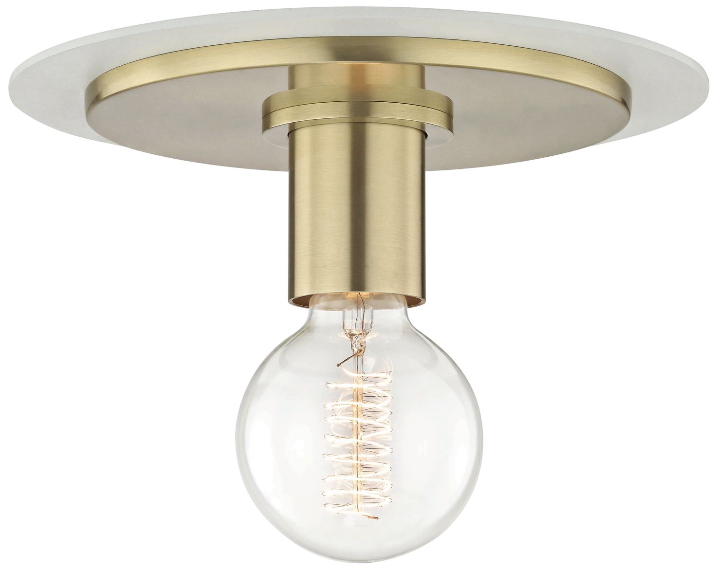 Mitzi Milo 9" Wide Aged Brass and White Ceiling Light - #46K69 | Lamps Plus