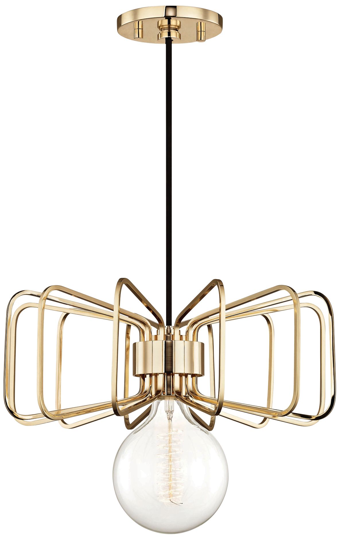 Mitzi Daisy 14 1/2" Wide Polished Brass Pendant Light - #47E20 | Lamps Plus