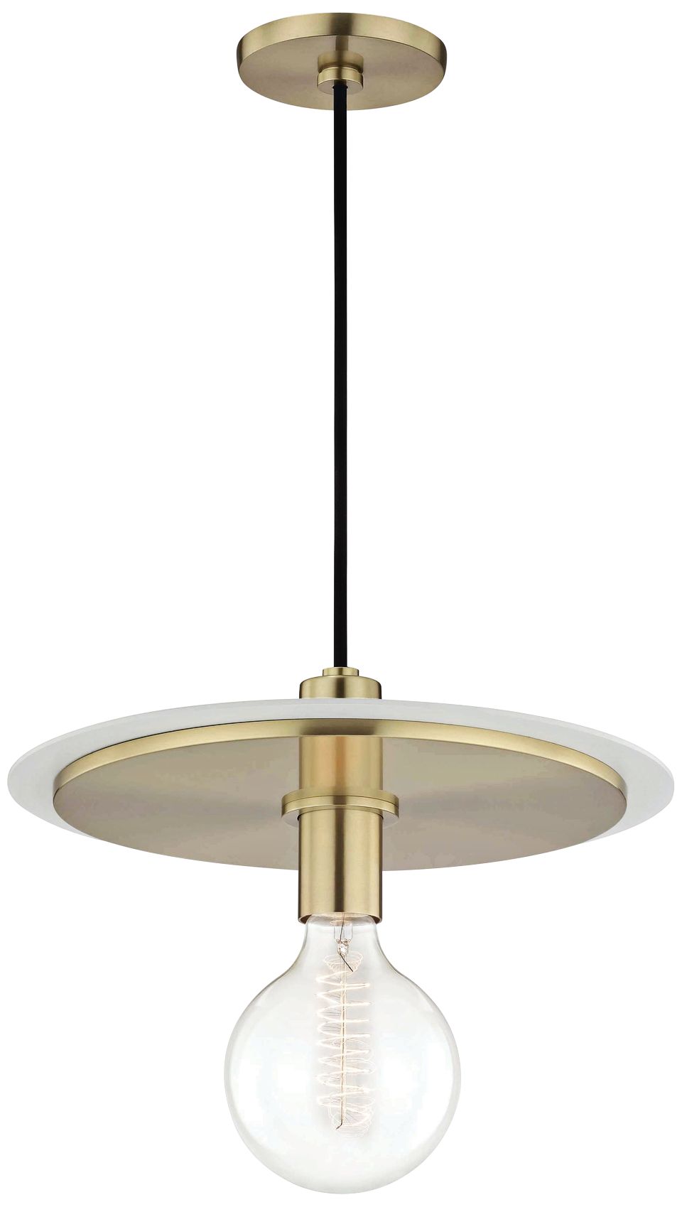 Mitzi Milo 14" Wide Aged Brass and White Pendant Light - #47F26 | Lamps ...