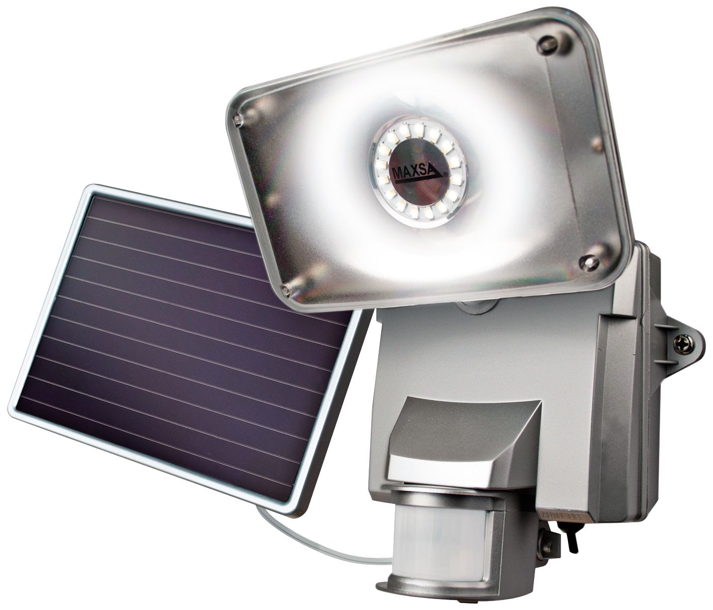 Silver Motion-Activated Solar LED Security Light - #4C348 | Lamps Plus