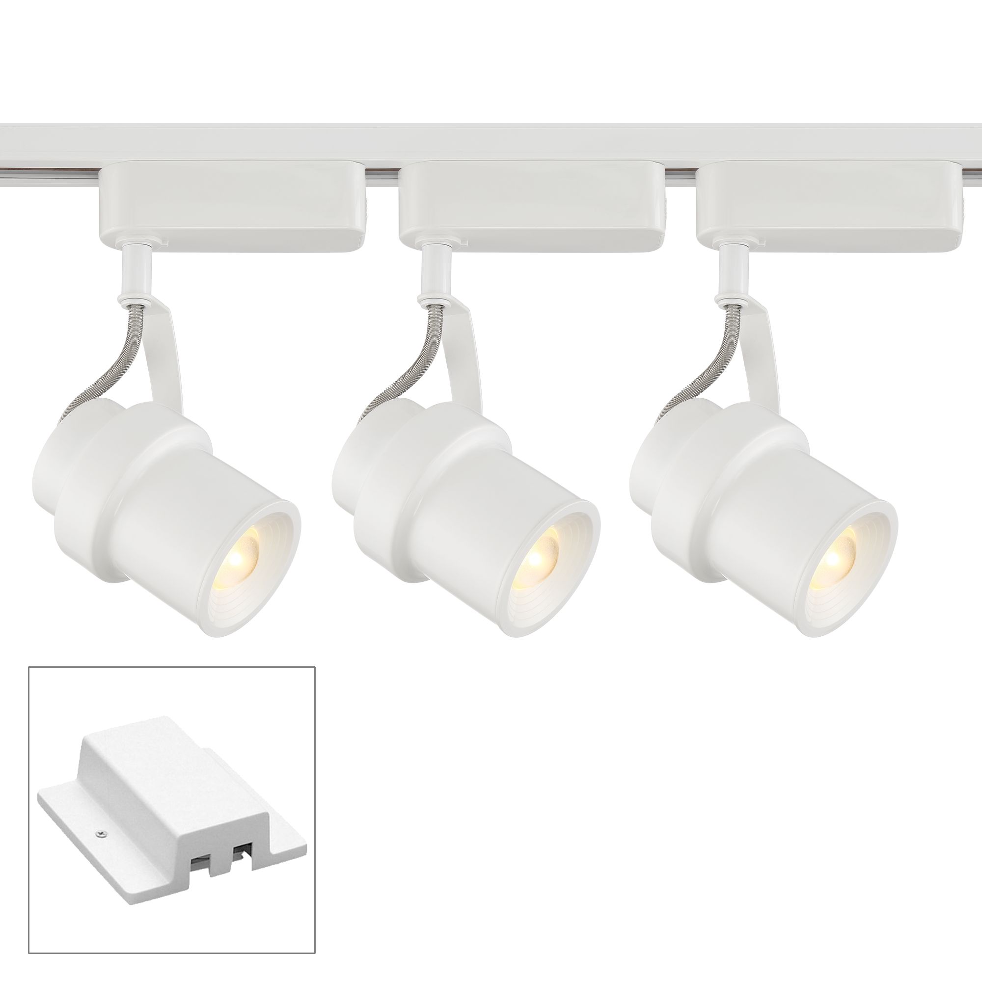 3-Light White LED Floating Canopy Track Kit - #57V41 | Lamps Plus