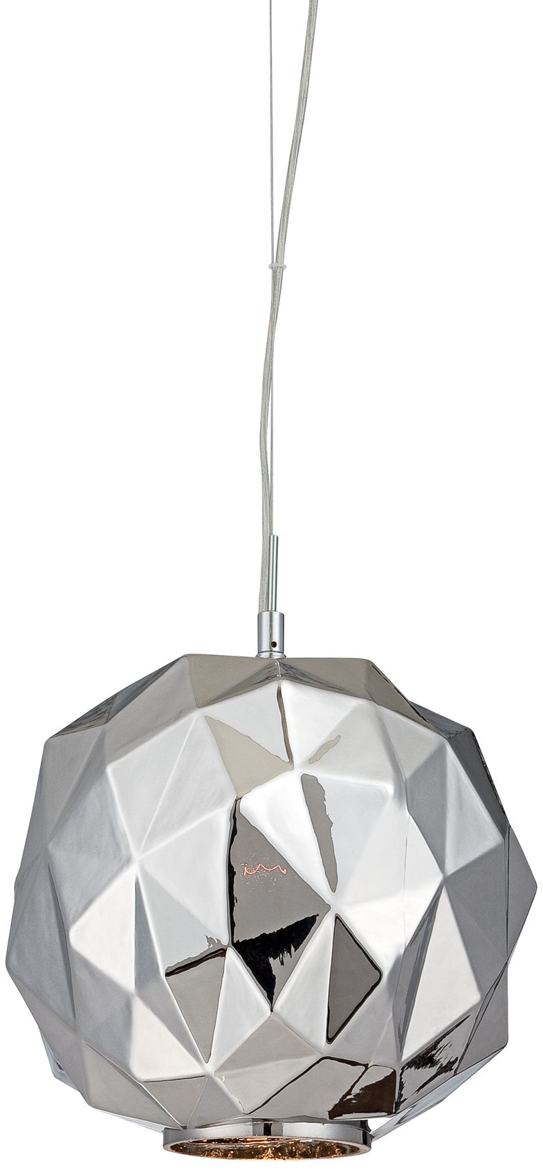 Eurofase Studio 11 3/4"W Chrome Chisel Glass Mini Pendant - #5D976 ...