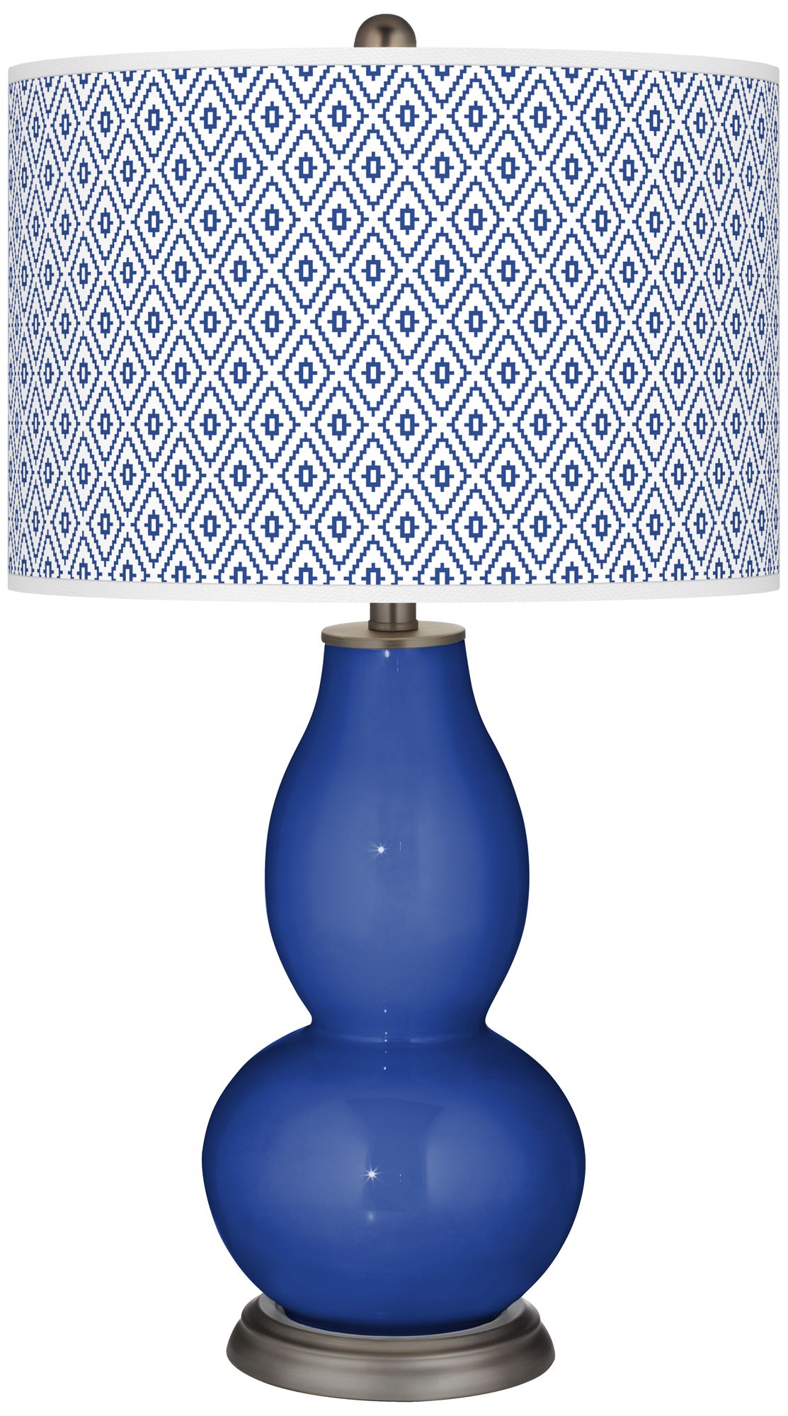 Dazzling Blue Diamonds Double Gourd Table Lamp - #62N23 | Lamps Plus