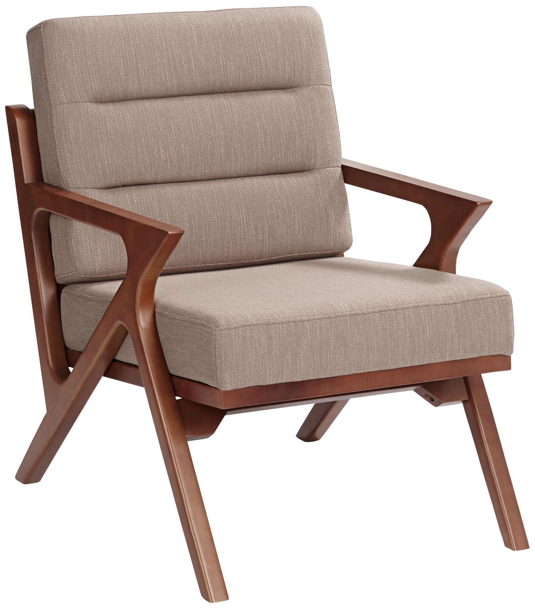 Moderno Walnut and Light Brown Modern Accent Chair - #63M56 | Lamps Plus