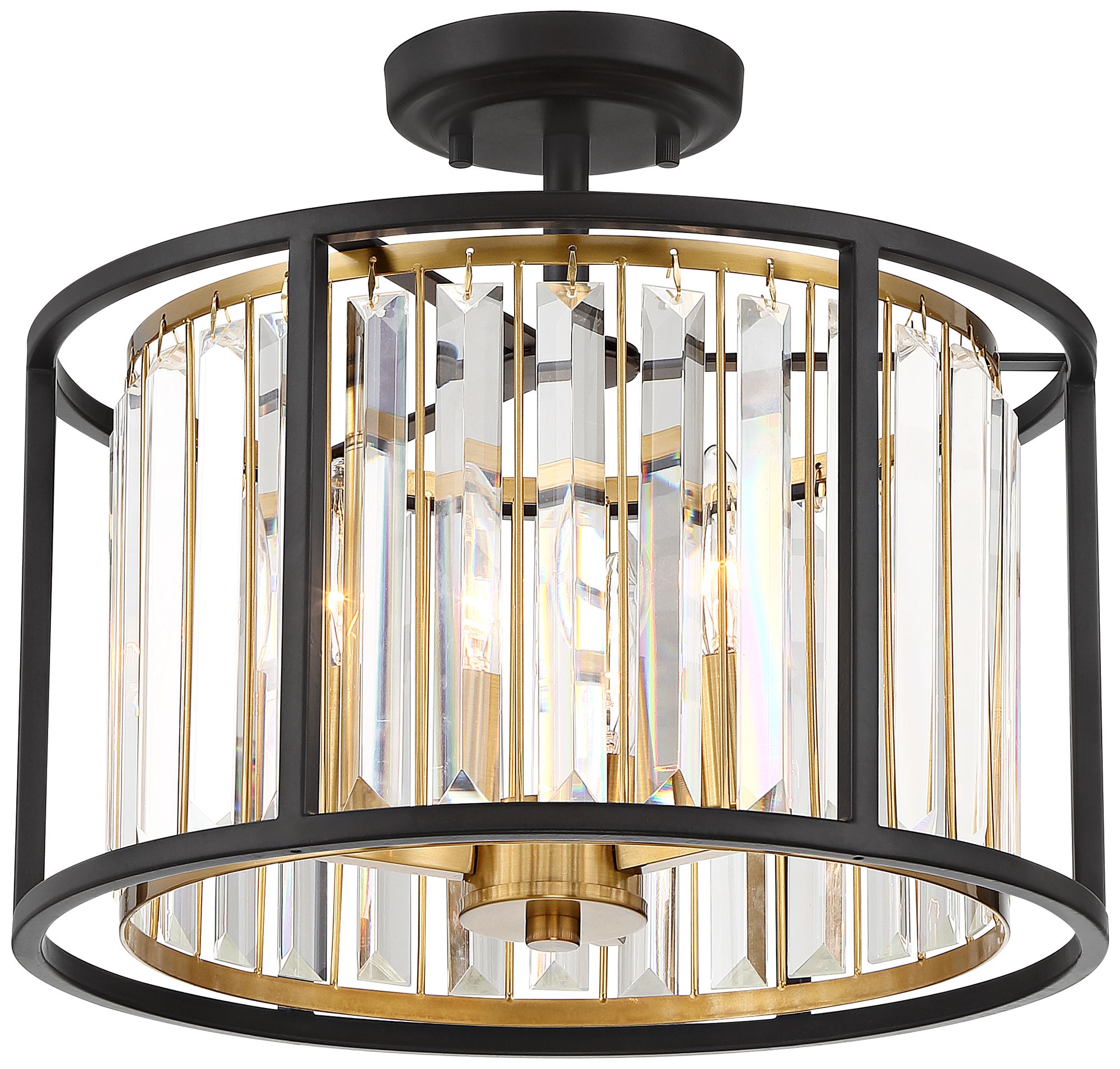 Possini Euro Milne 14" Wide Bronze and Brass Ceiling Light - #65E76 ...