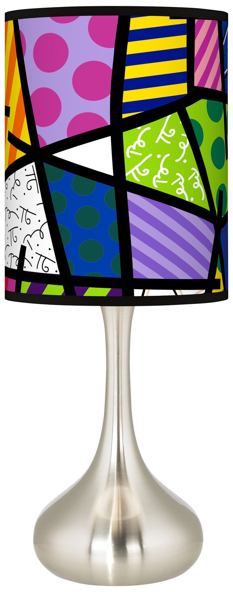 Romero Britto Abstract Giclee Droplet Table Lamp - #65P56 | Lamps Plus
