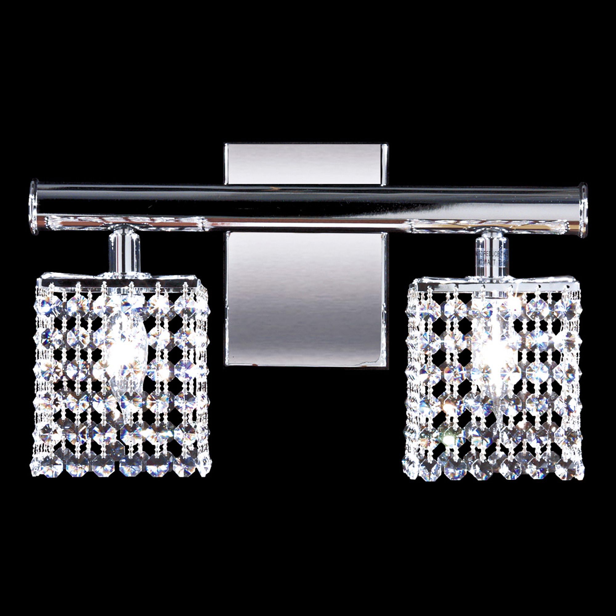 Contemporary 10" High Silver 2-Light Crystal Wall Sconce - #66E59 ...