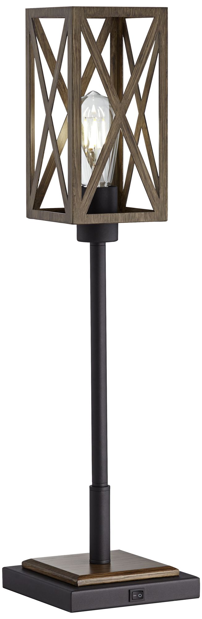 Paseo Bronze Open Metal Cage Uplight Table Lamp - #68R15 | Lamps Plus