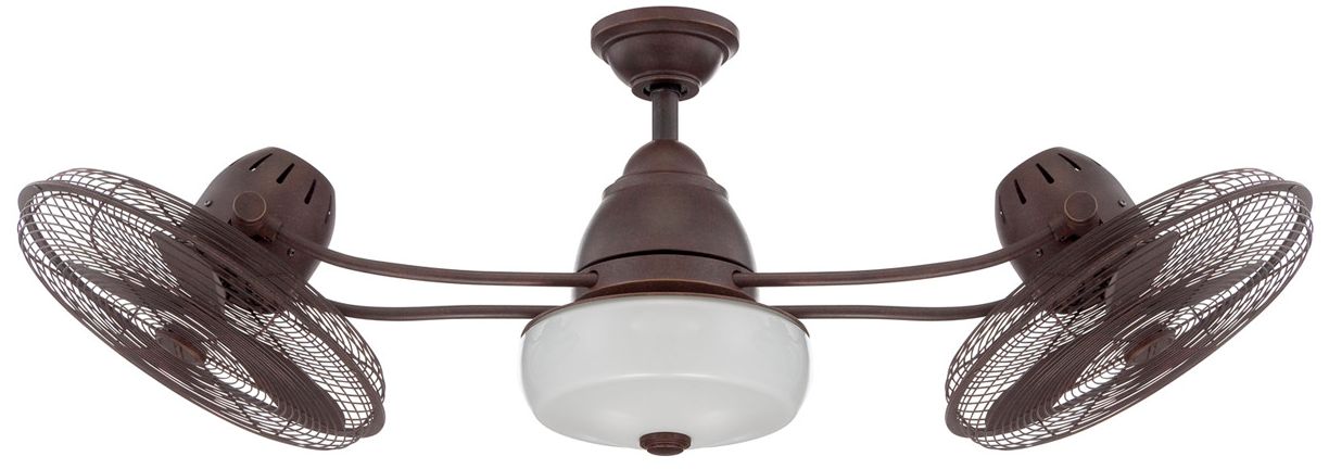 48" Craftmade Bellows II Bronze Damp Rated Rotational Fan with Remote ...