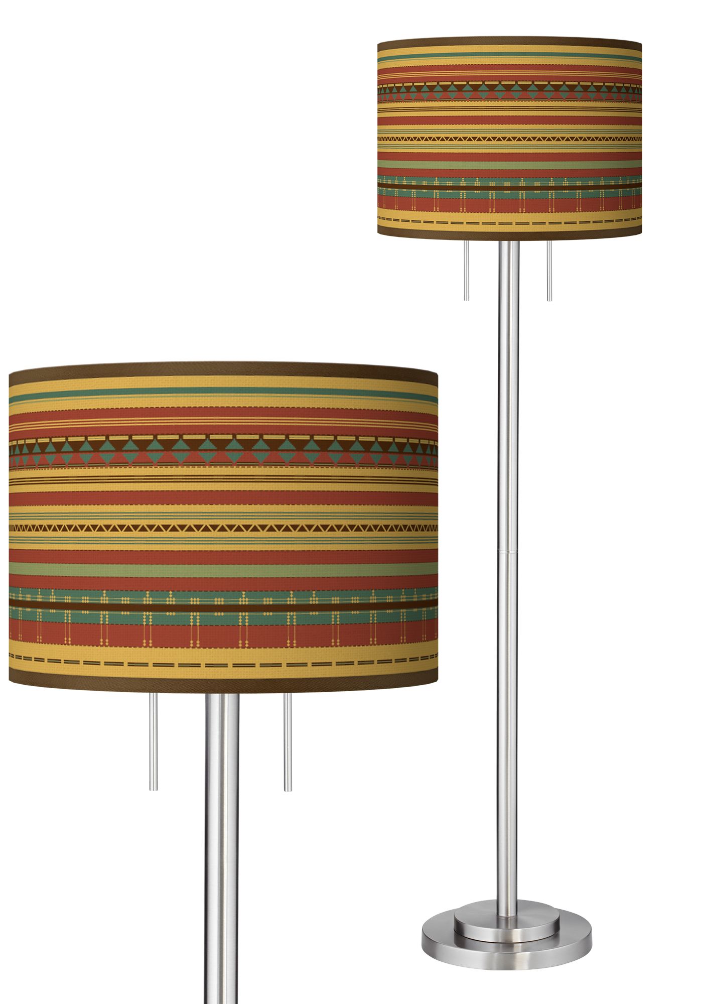 Southwest Desert Giclee Brushed Nickel Garth Floor Lamp - #71W24 ...