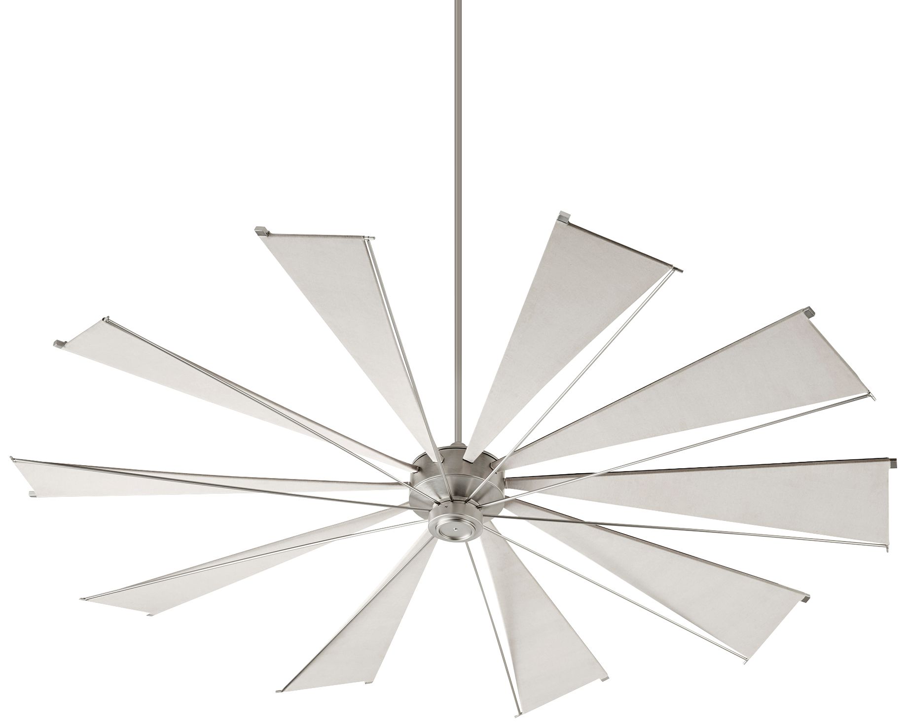 92" Quorum Mykonos Satin Nickel Ceiling Fan - #72N71 | Lamps Plus