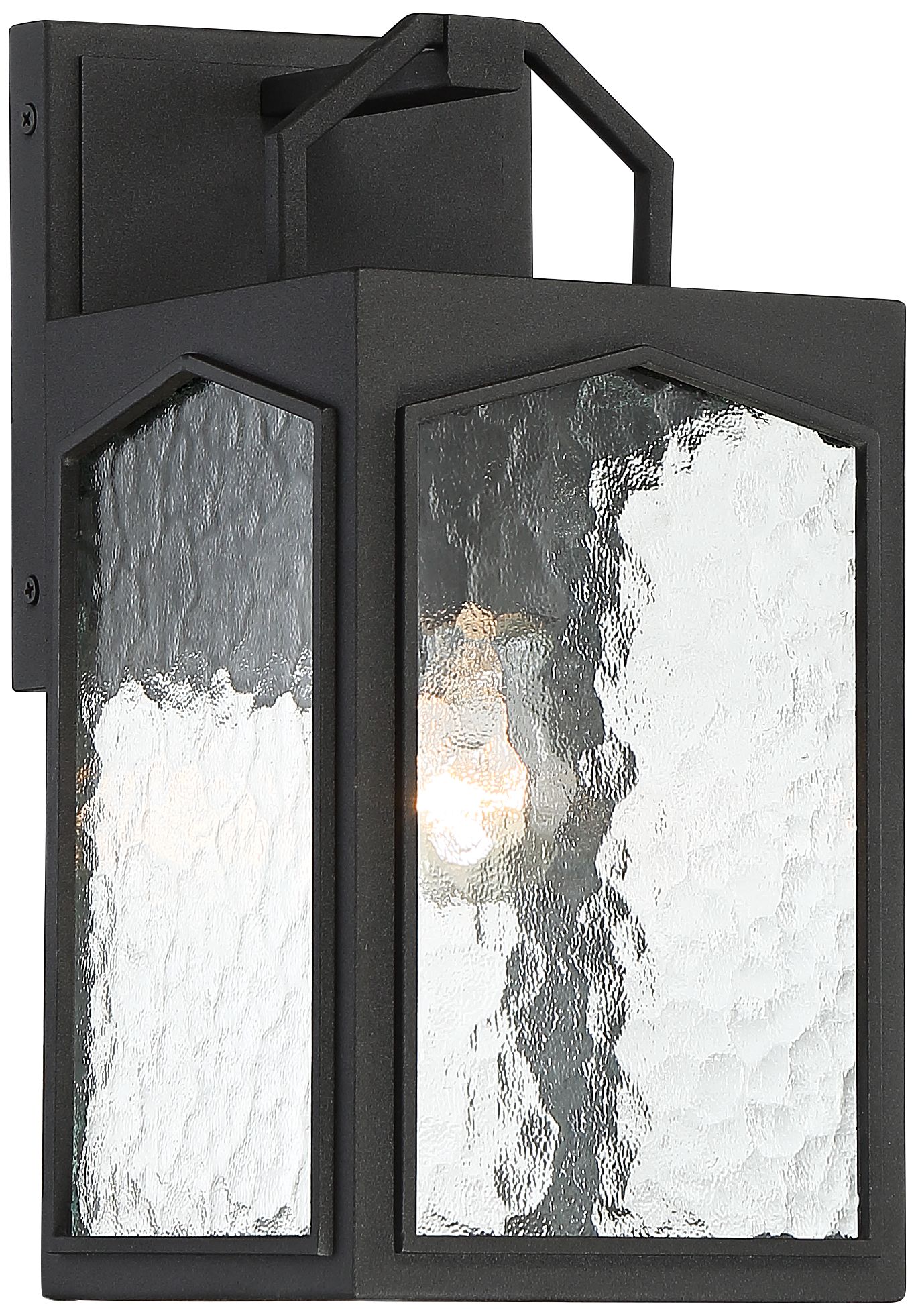 Orli 12 1/2"H Black and Water Glass Outdoor Wall Light - #74K53 | Lamps ...