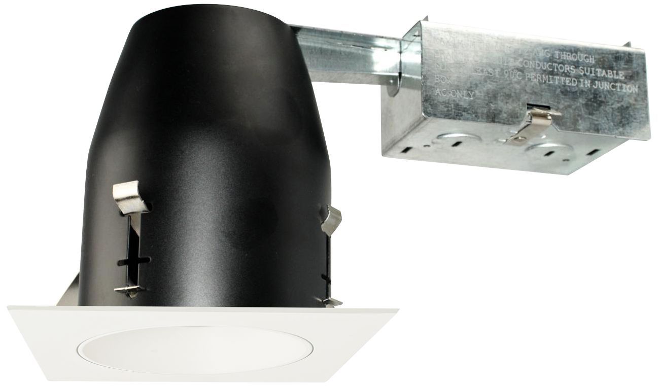 4" White 750 Lumen LED Remodel Square Reflector Recessed Kit - #76J38 ...