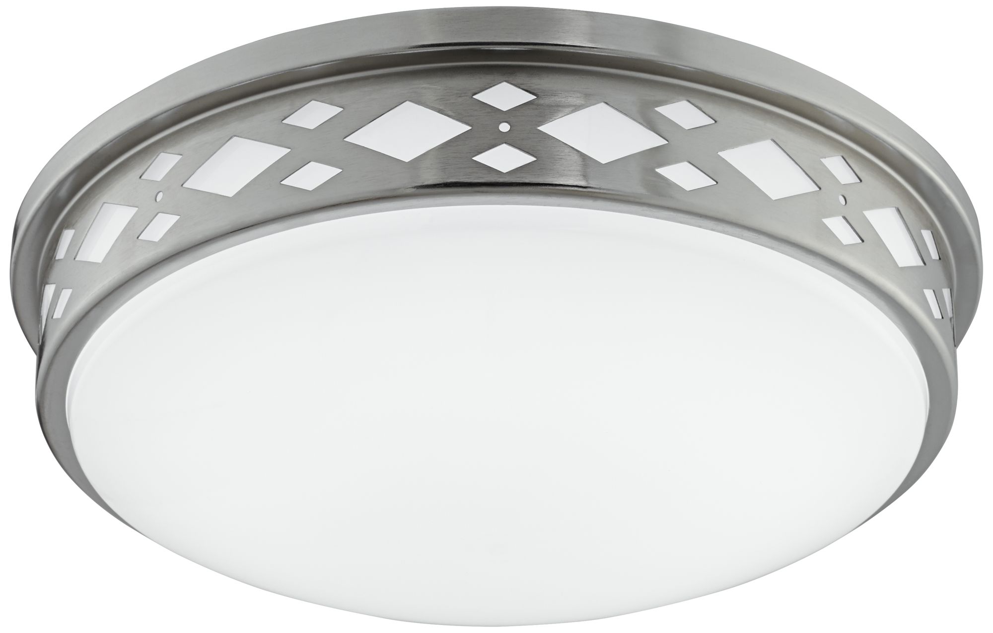 Fitzgerald 14"W Brushed Nickel Diamond LED Ceiling Light - #7P140 ...