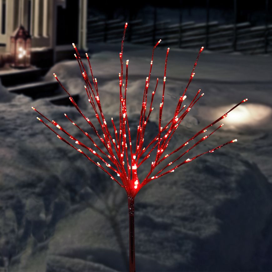 Silver Taped 39" High Decorative Bush with Red LED Lights - #80Y14 ...