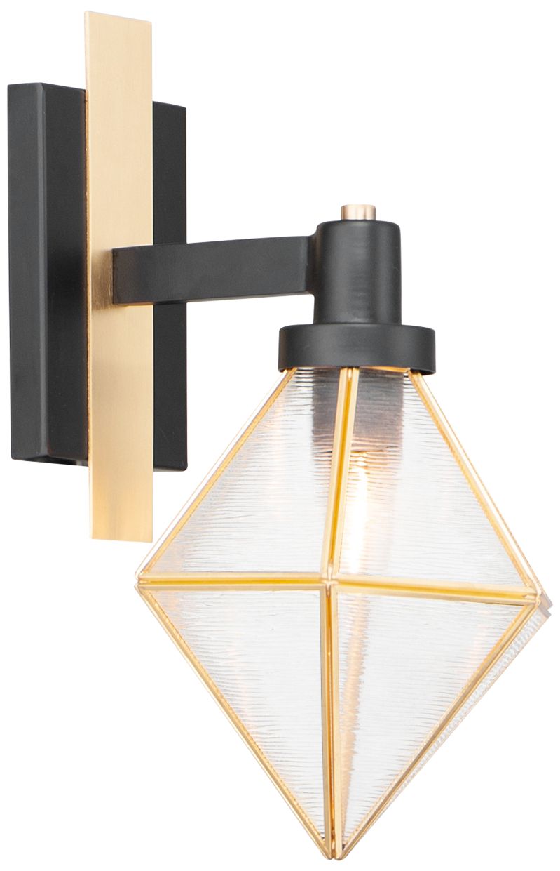 Maxim Adorn 15" High Black and Brass Outdoor Wall Light - #82K59 ...