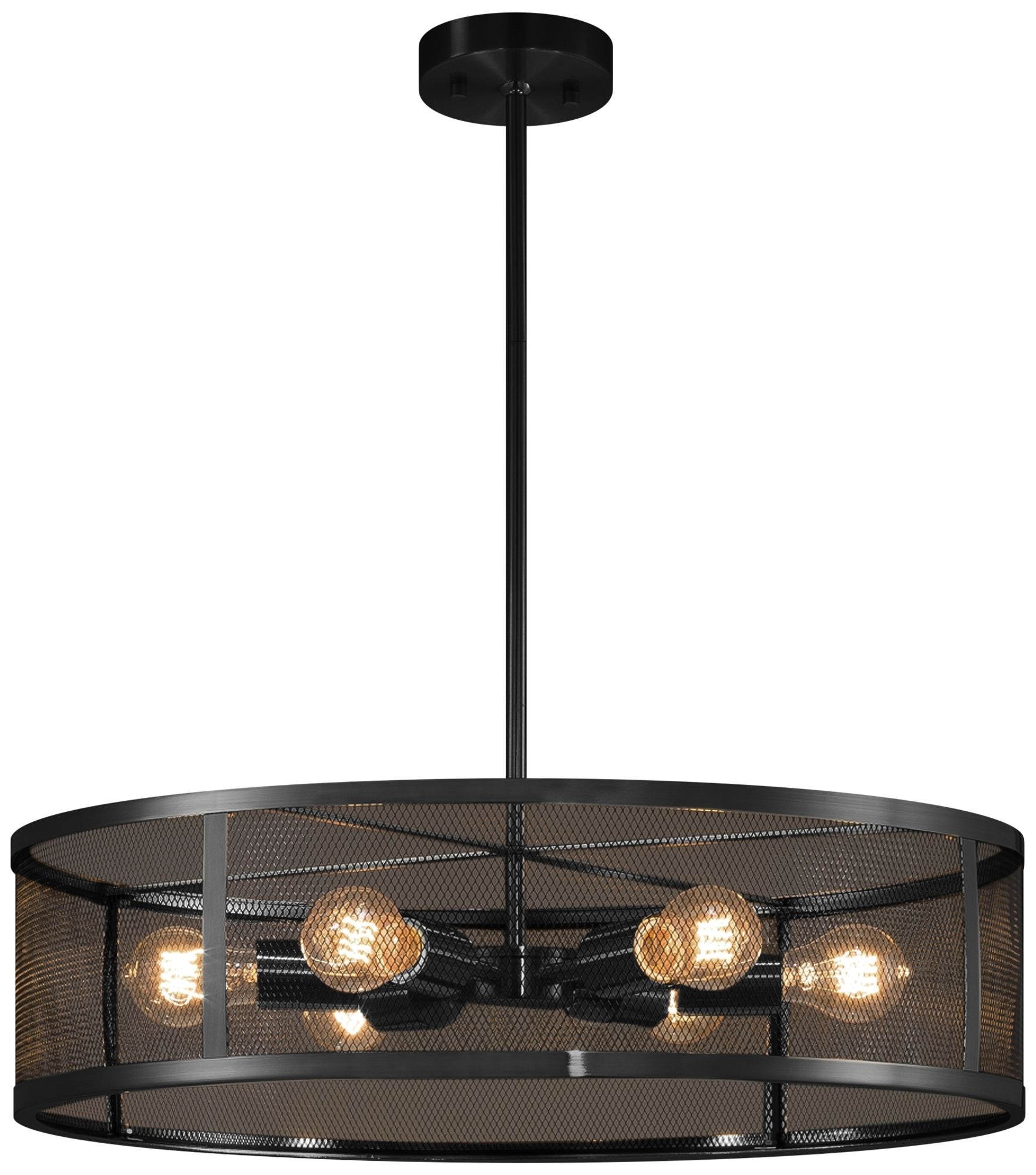 Justice Design Wire Mesh 24"W Matte Black 6-Light Pendant - #83K06 ...