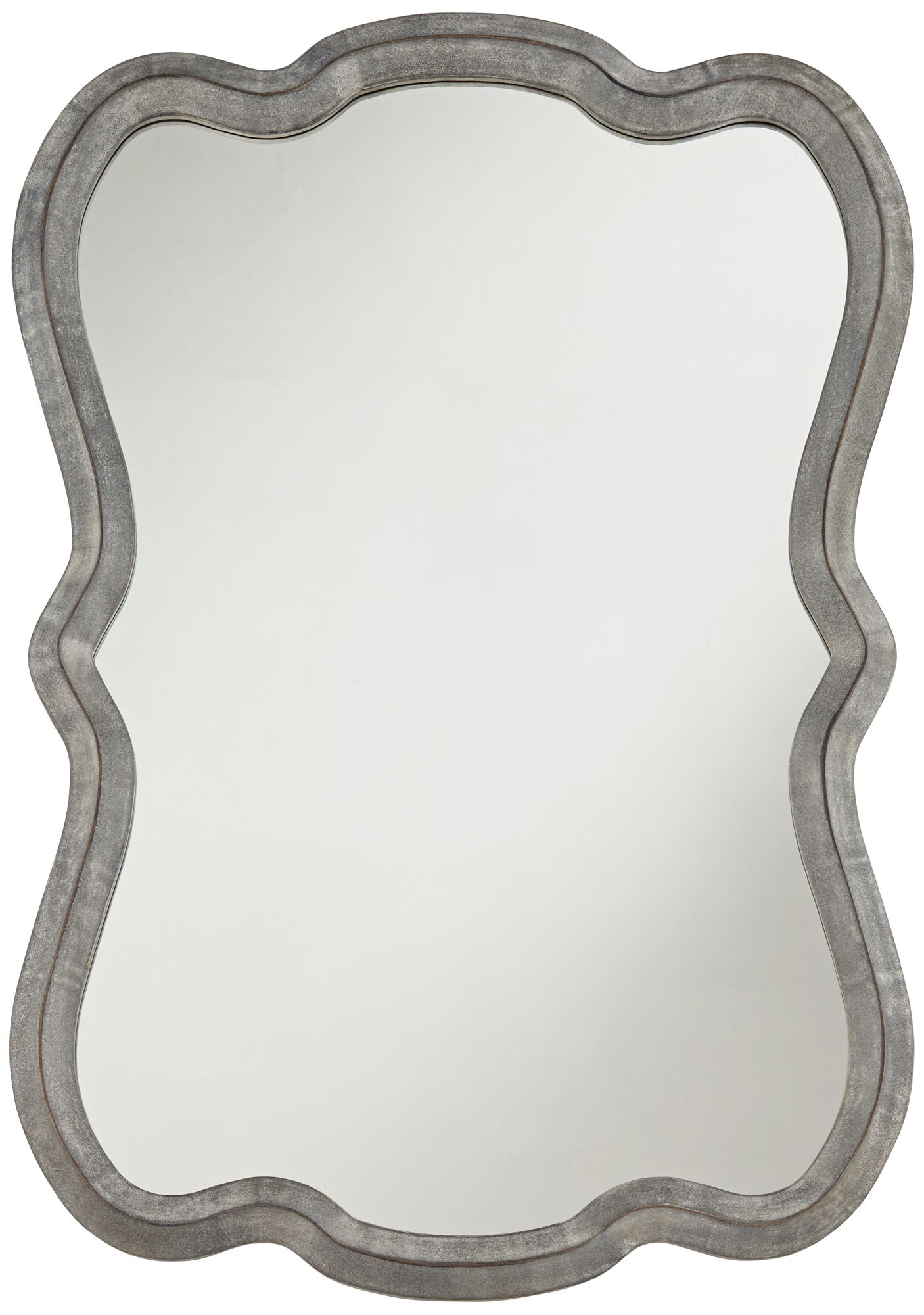 Gemma Distressed Silver 25" x 36" Scallop Edge Wall Mirror - #87W95 ...