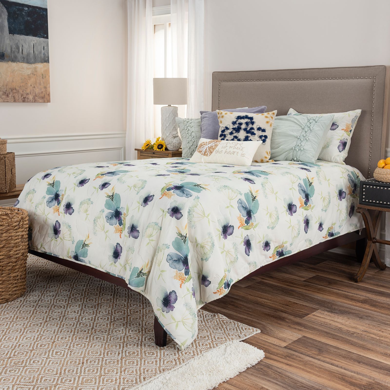 Morning Glory Multi-Color 8-Piece Bedding Set - #89H44 | Lamps Plus