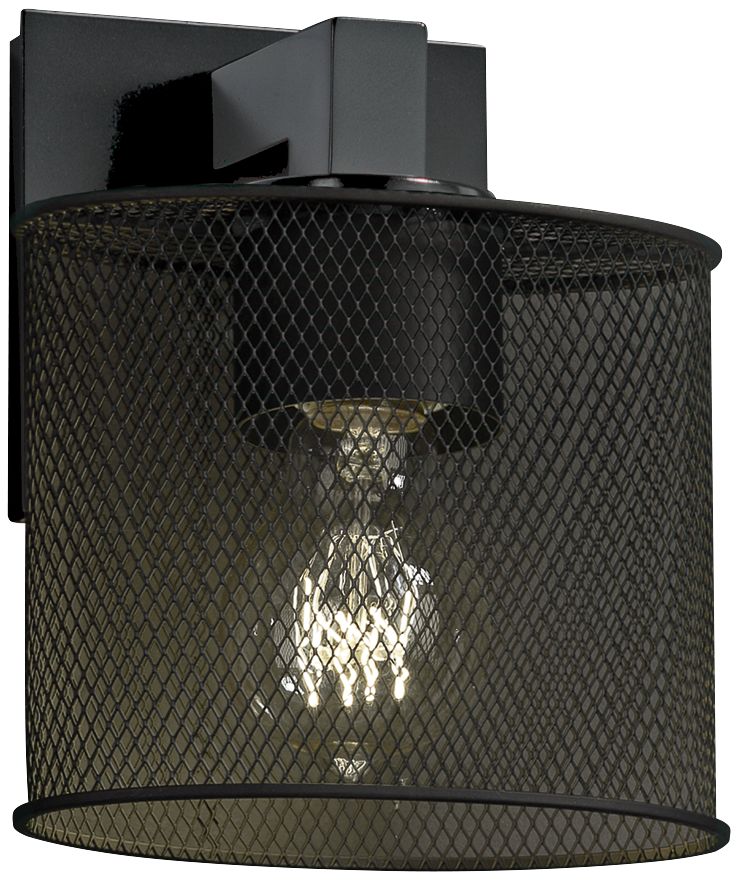 Modular Mesh 7 3/4" High Vintage Matte Black Wall Sconce - #8R431 ...
