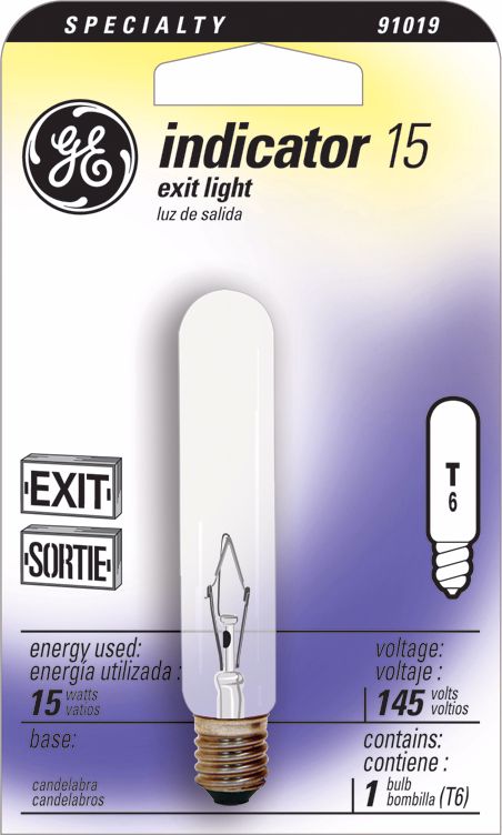 GE 15 Watt Exit Sign Indicator Light Bulb - #91019 | Lamps Plus