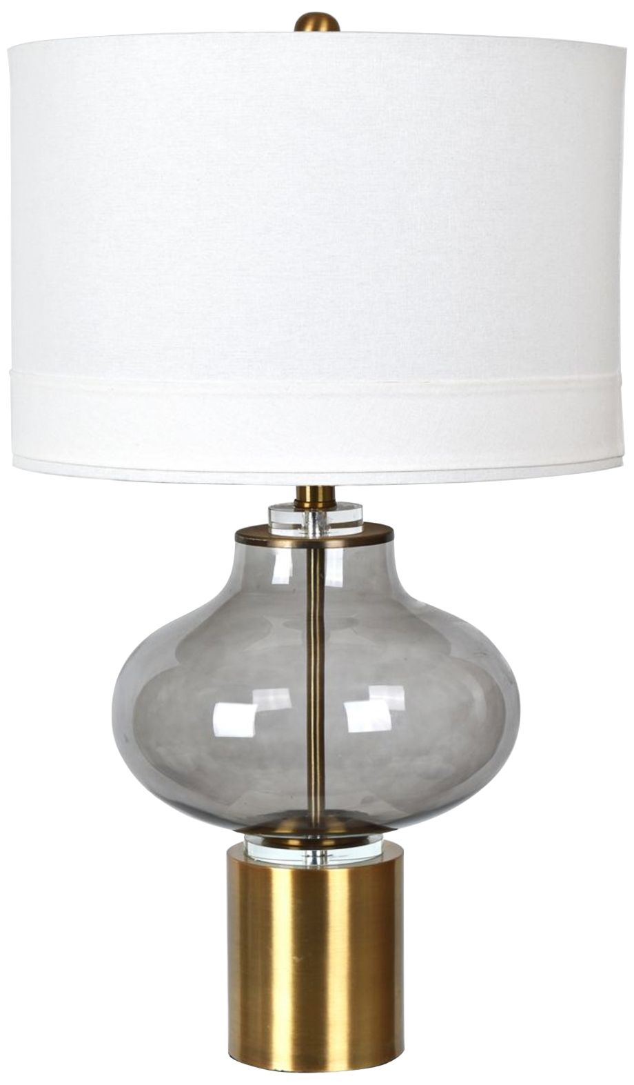 Irving Satin Brass Metal and Smoke Glass Table Lamp - #91P07 | Lamps Plus