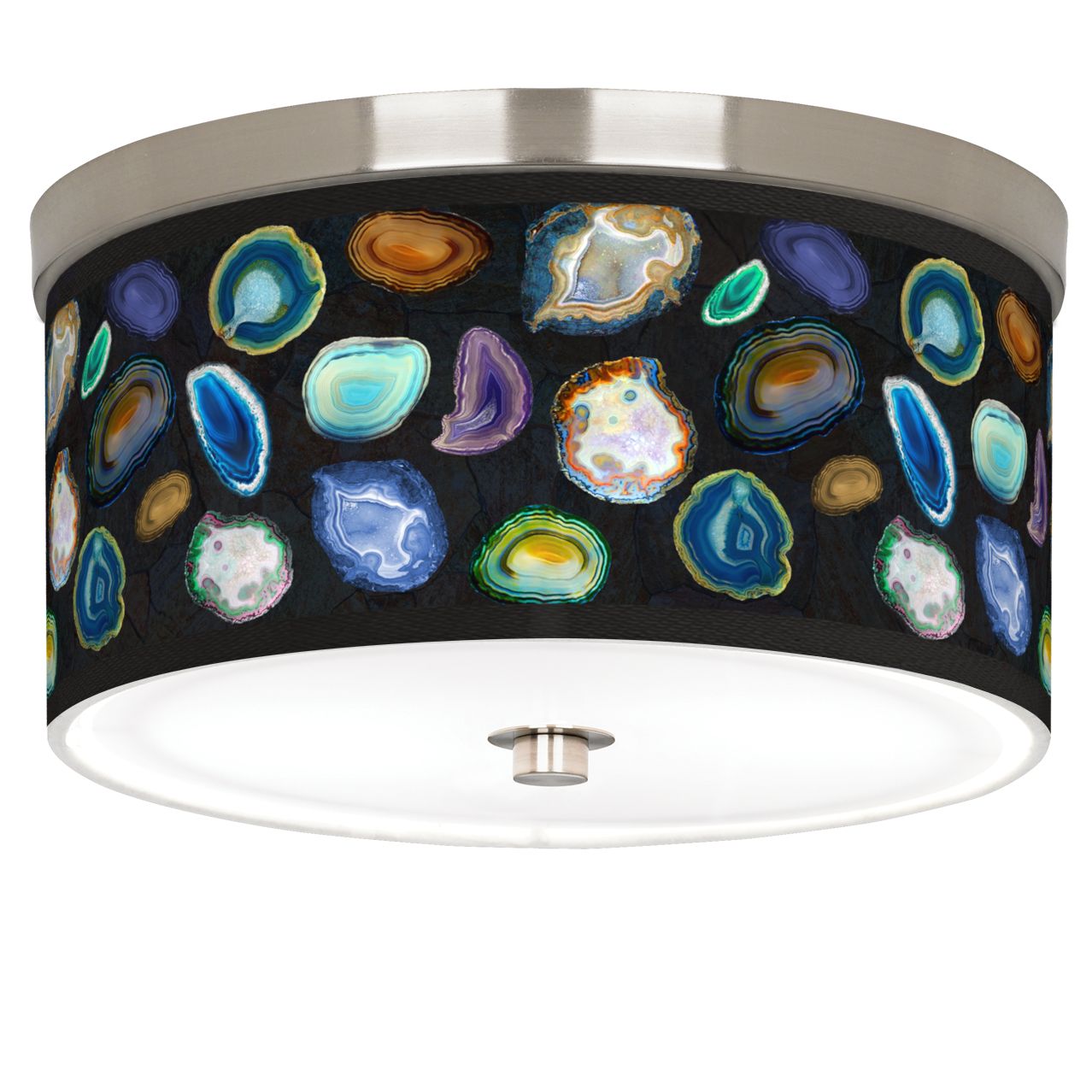 Agates and Gems II Giclee Nickel 10 1/4" Wide Ceiling Light - #93F76 ...